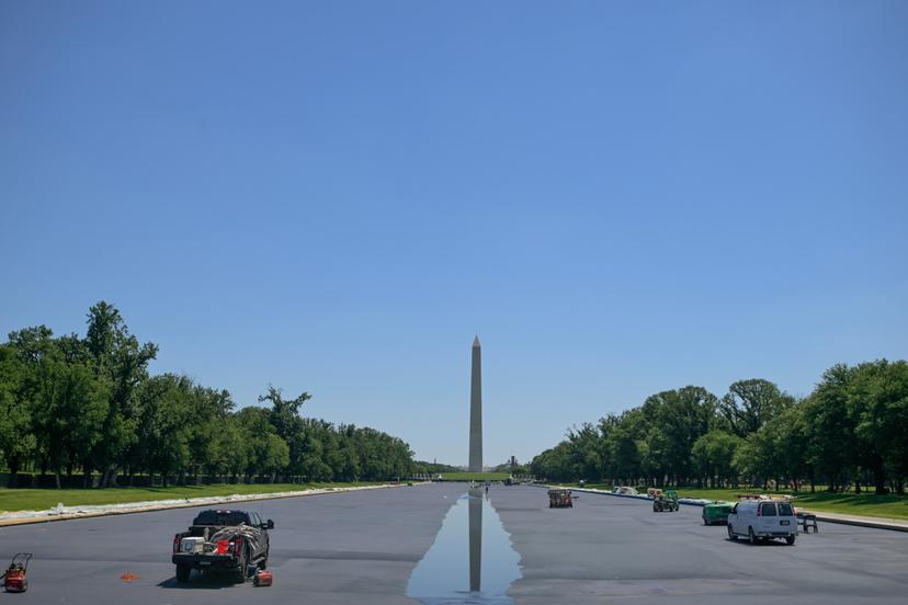 Trump’s Lincoln Memorial Reflecting Pool Renovation Restores Water Flow ...